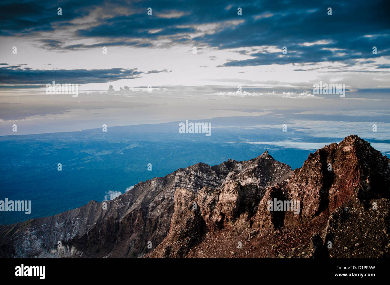 view from the top of mt. Rinjani, Indonesia Stock Photo - Alamy