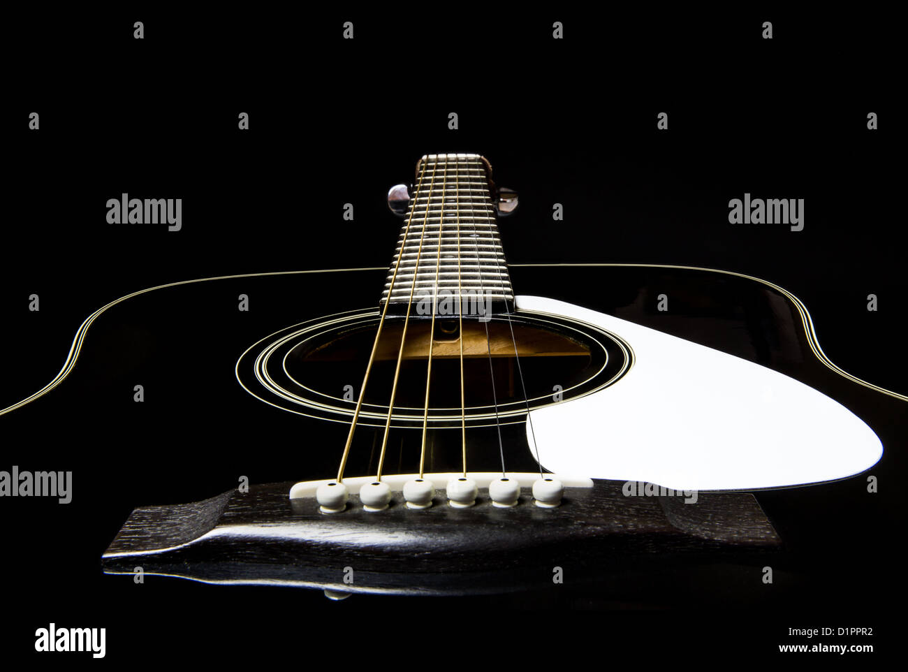 Black Guitar - A classic black steel string guitar with white accented ...