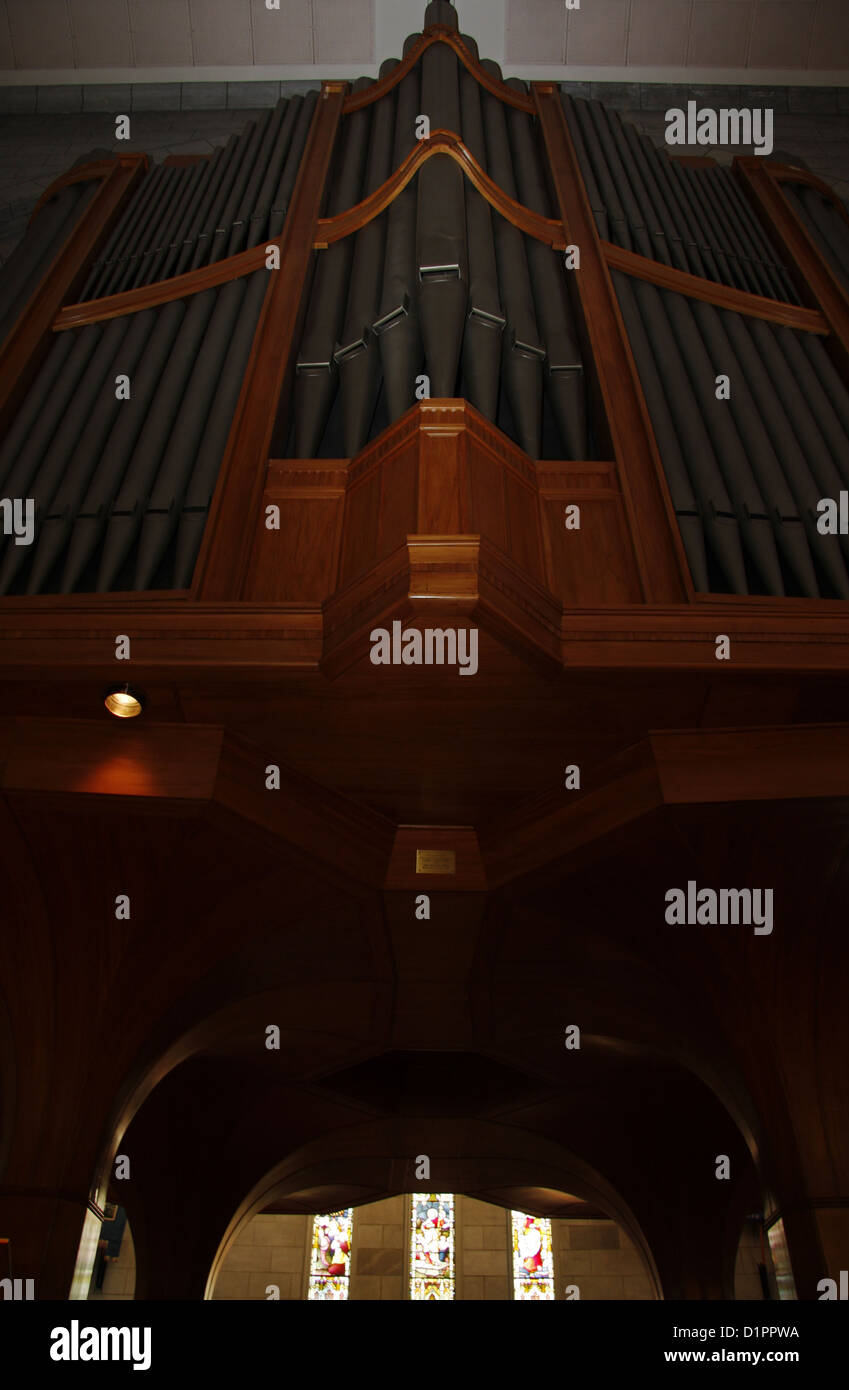 The organ inside Christ Church Cathedral in Nelson Stock Photo - Alamy