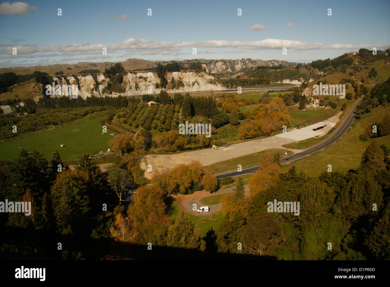 Farm land with fruit orchards viewed from the common room of the ...