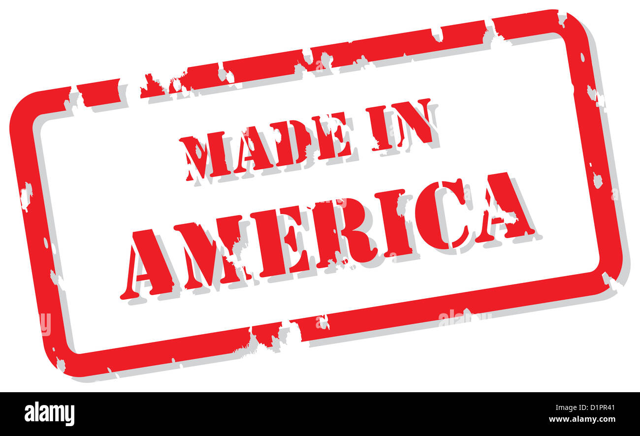Red rubber stamp vector of Made In America Stock Photo - Alamy
