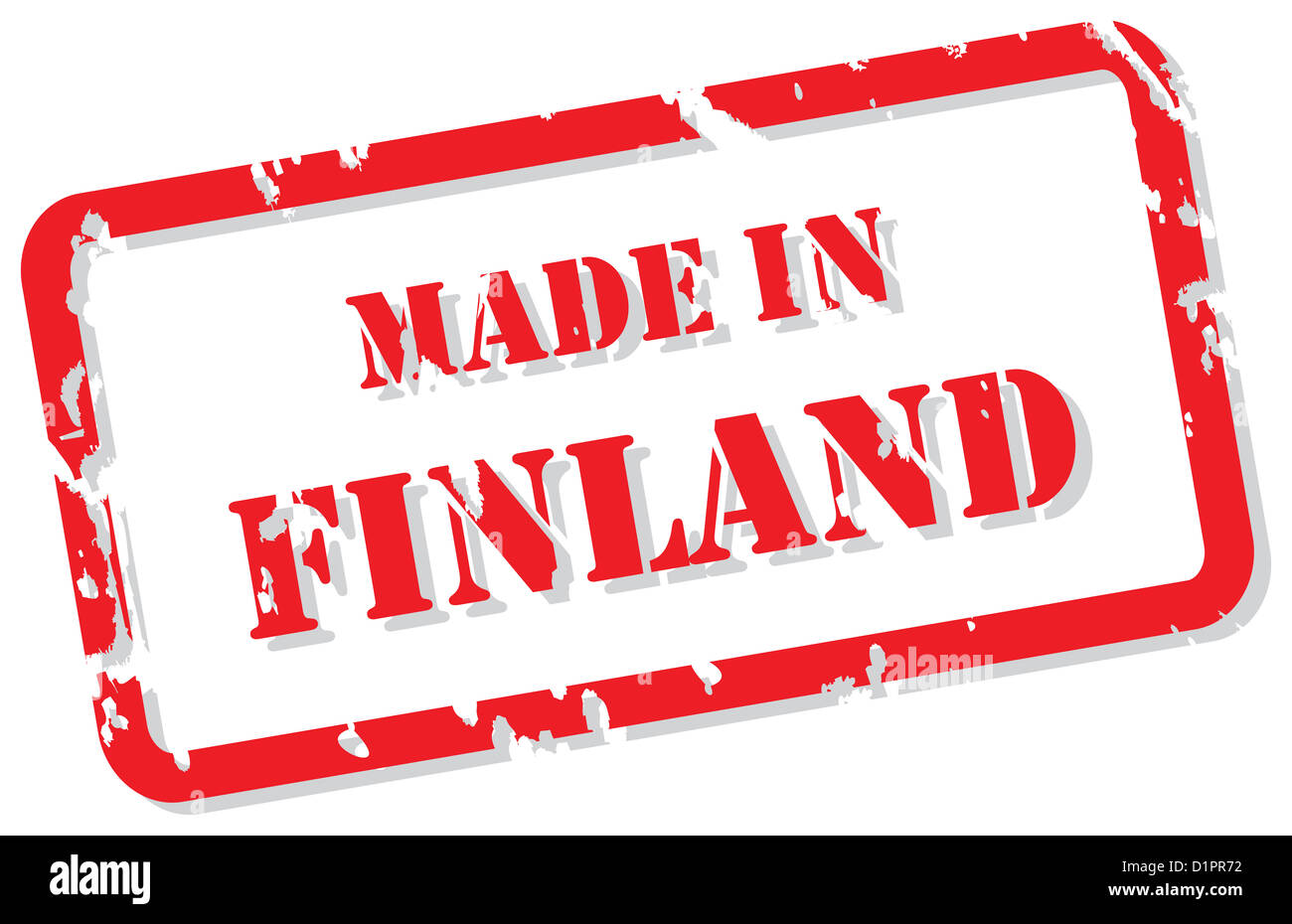 Red rubber stamp vector of Made In Finland Stock Photo - Alamy