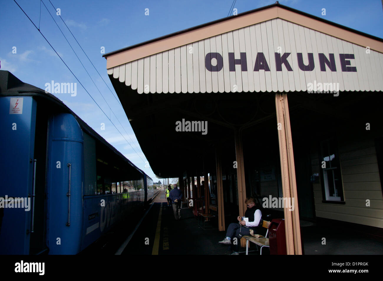 Ohakune train station. Ohakune is a ski resort, 35km south of a town ...
