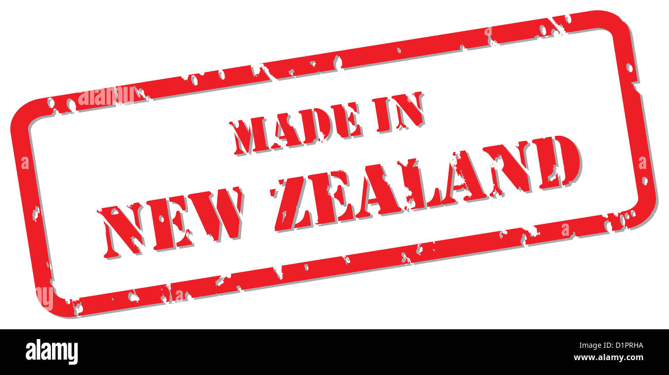 Red rubber stamp vector of Made In New Zealand Stock Photo - Alamy