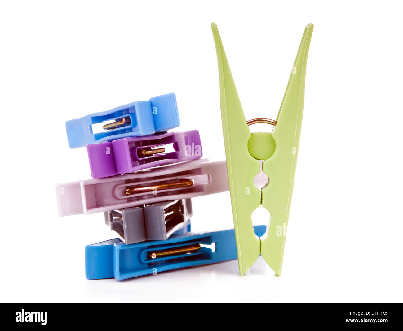 Plastic clothes pegs Cut Out Stock Images & Pictures - Alamy