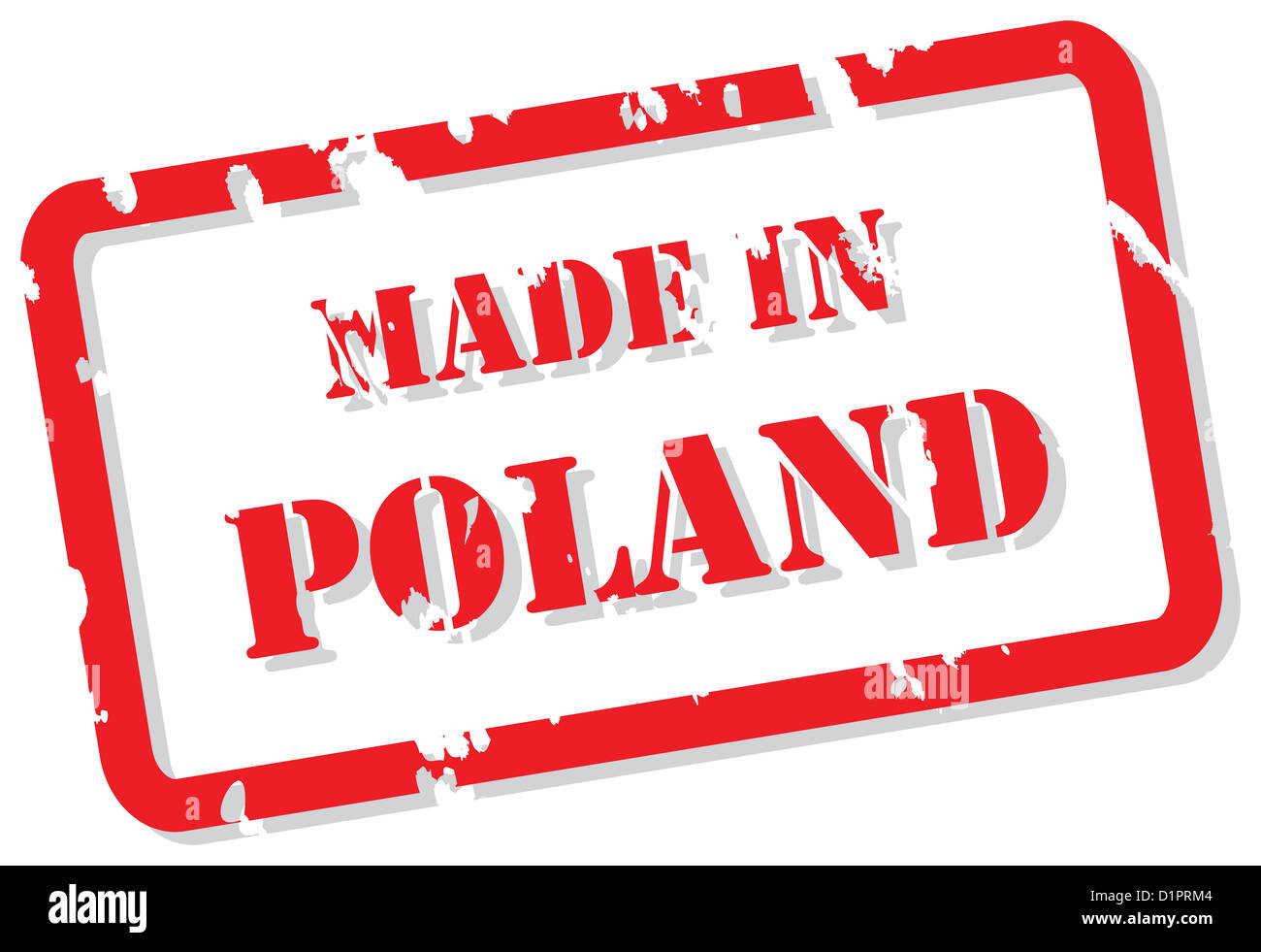 Red rubber stamp vector of Made In Poland Stock Photo - Alamy