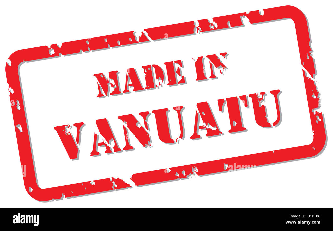 Red rubber stamp vector of Made In Vanuatu Stock Photo - Alamy