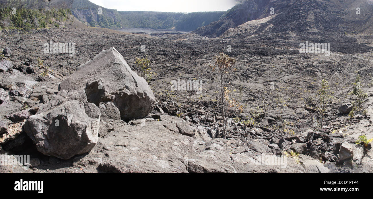 Large volcanic rocks on the Kilauea iki crater floor Hawaii Volcano ...