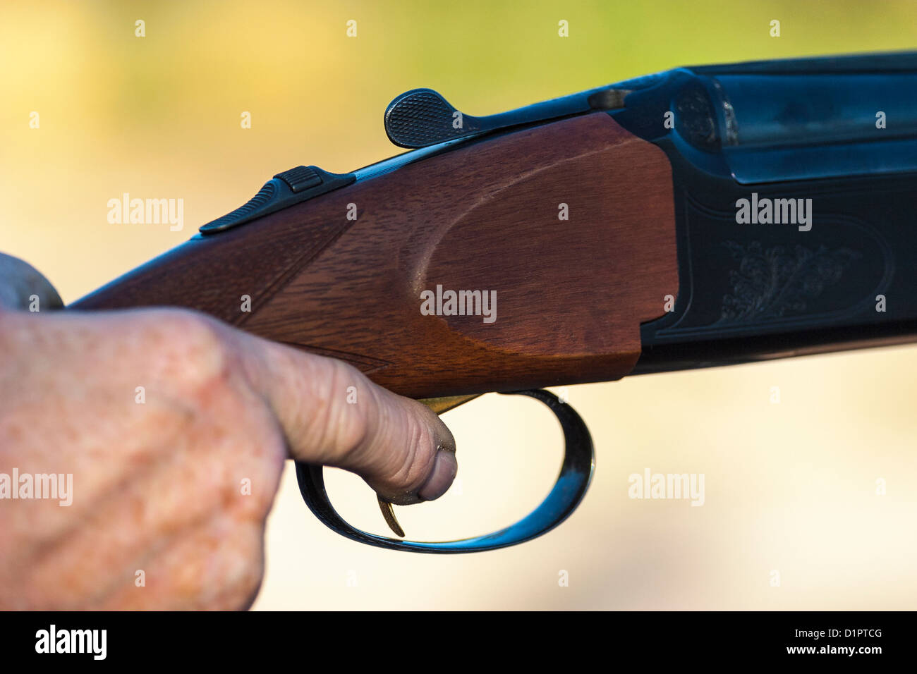Finger on the trigger of a shotgun Stock Photo - Alamy