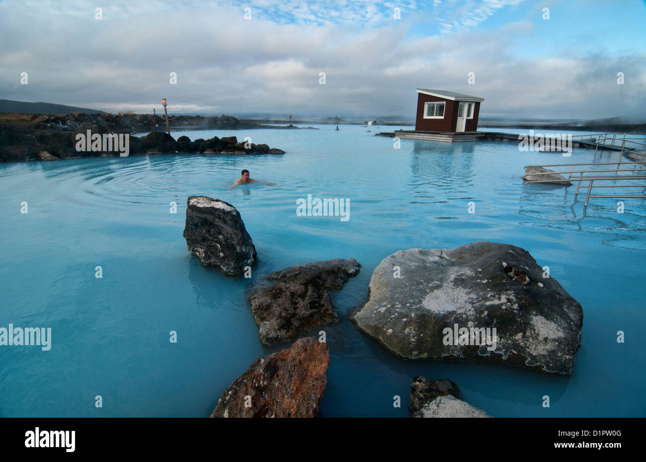 beautiful hot spring baths in Myvatn, Iceland Stock Photo - Alamy