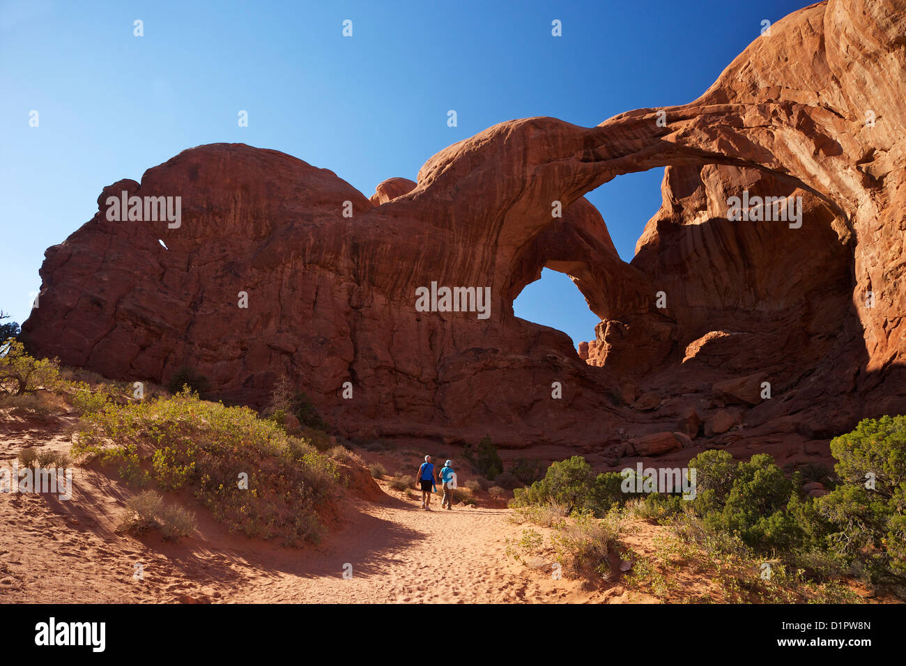 Double Arch, Arches National Park, Moab, Utah, USA Stock Photo - Alamy