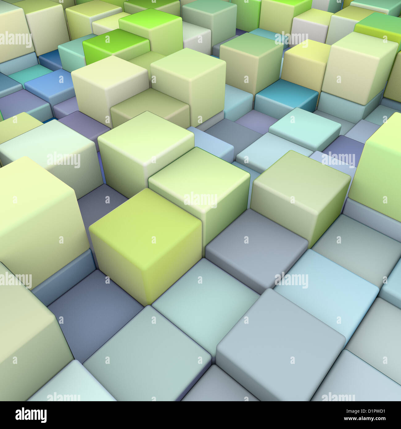 Abstract 3d cubes backdrop in green and blue Stock Photo - Alamy