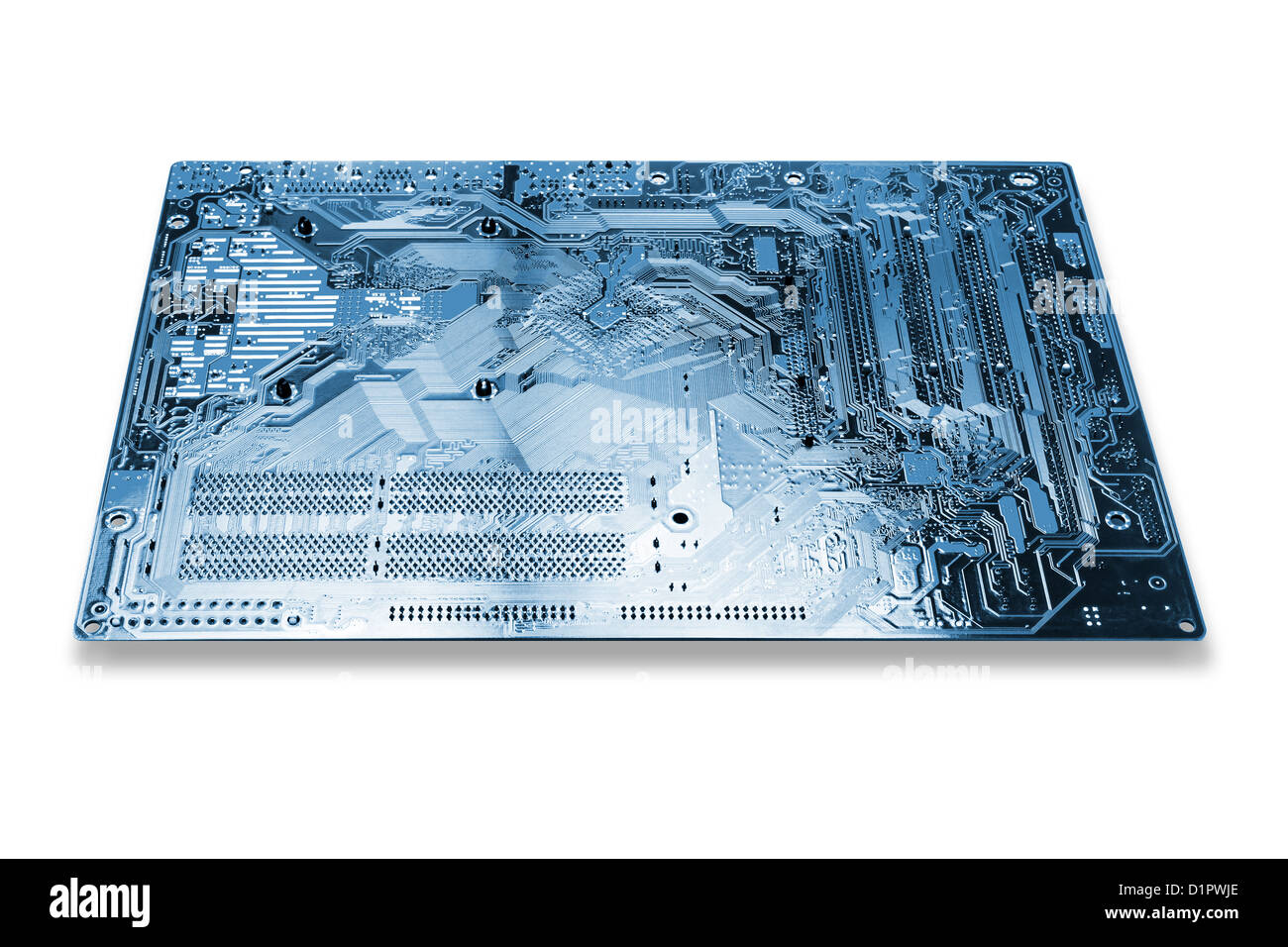Blue motherboard isolated on white Stock Photo - Alamy