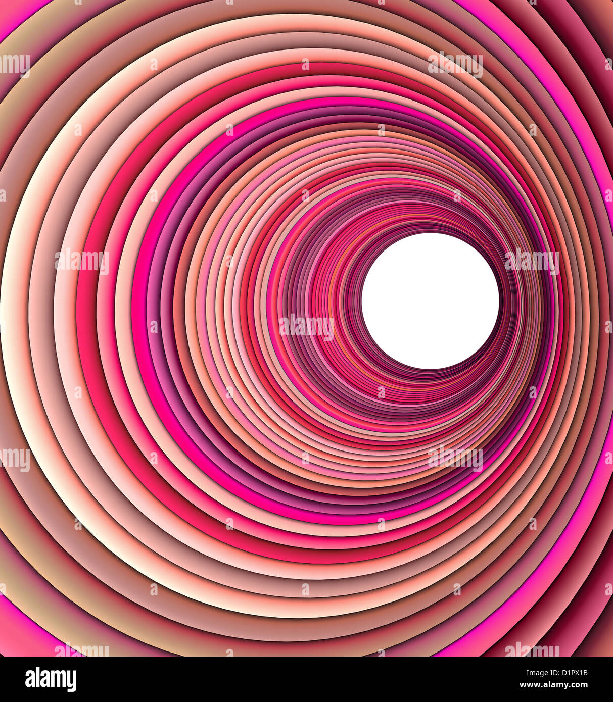 3d render concentric pipes in multiple pink colors Stock Photo - Alamy