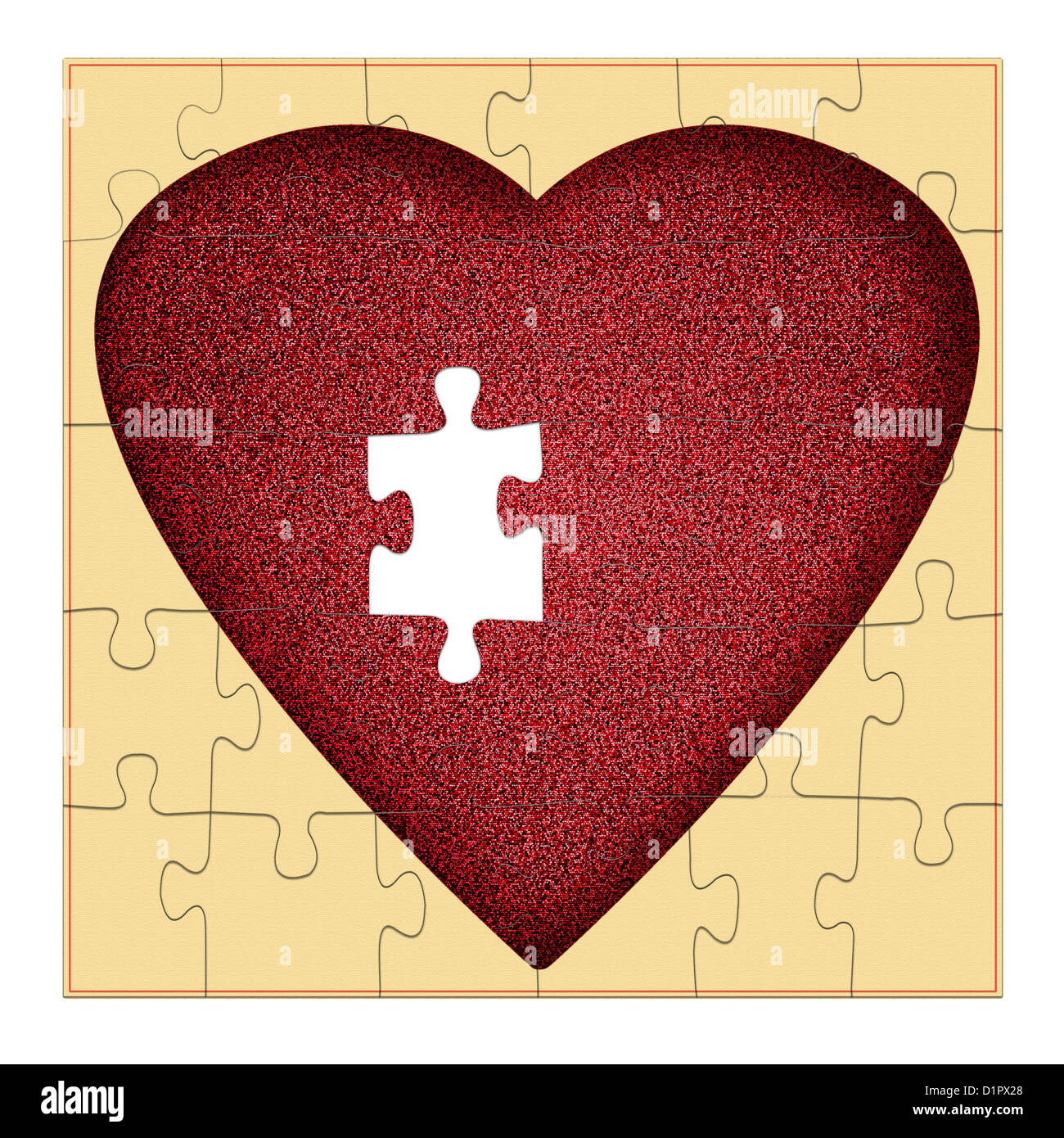 Key part of this heart jigsaw missing - perfect partner wanted concept ...