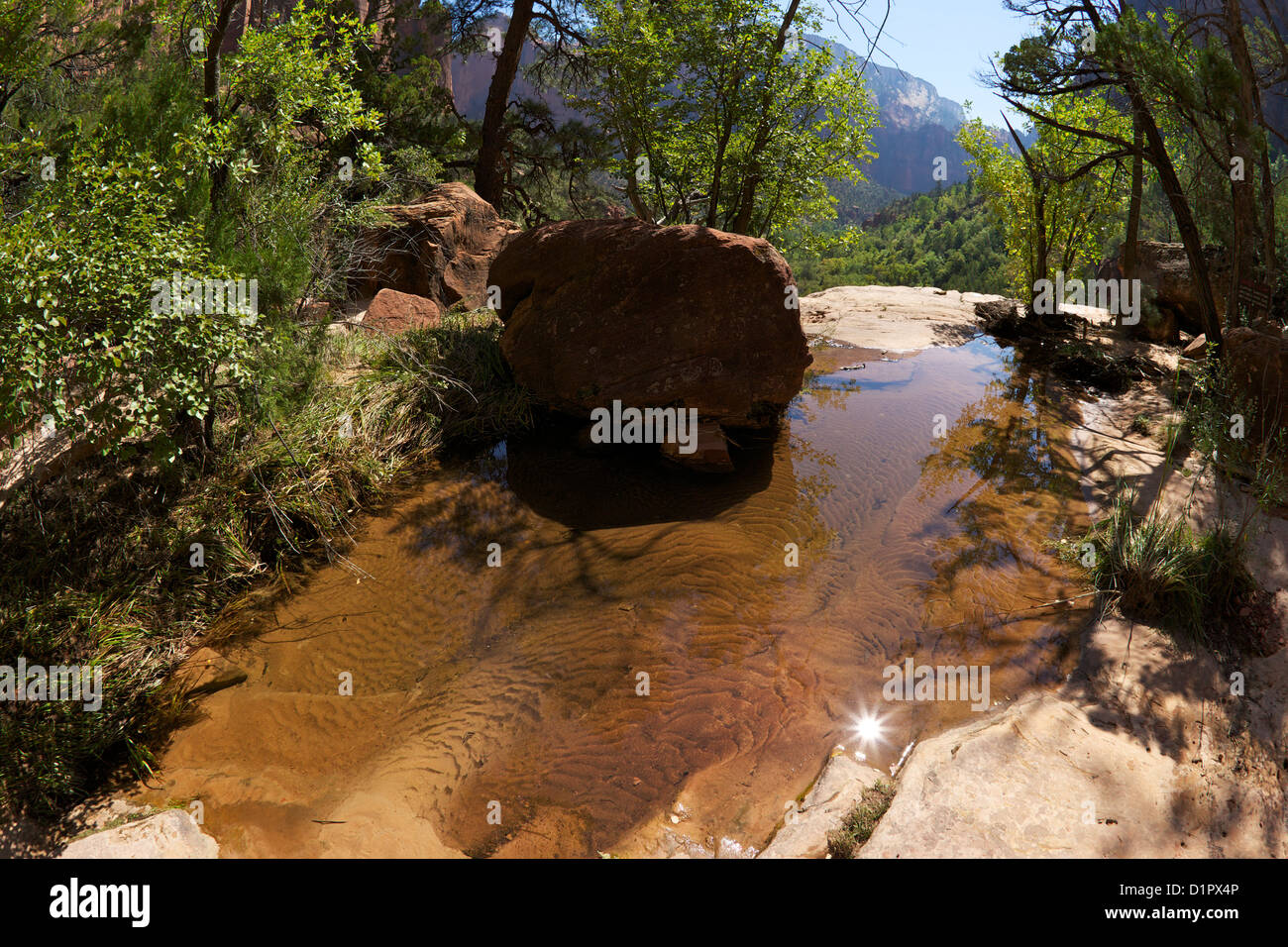 Middle Emerald Pool, Emerald Pools Trail, Zion National Park, Utah, USA Stock Photo - Alamy