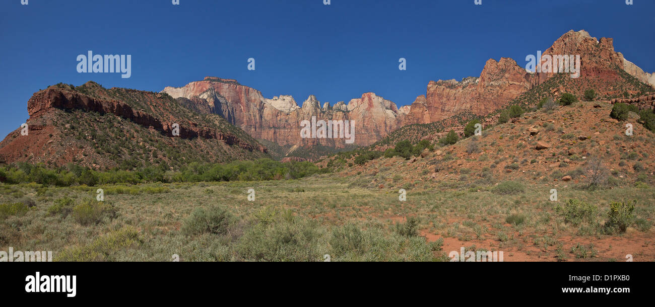 Panoramic photo of West Temple, the Sundial, and the Altar of Sacrifice ...