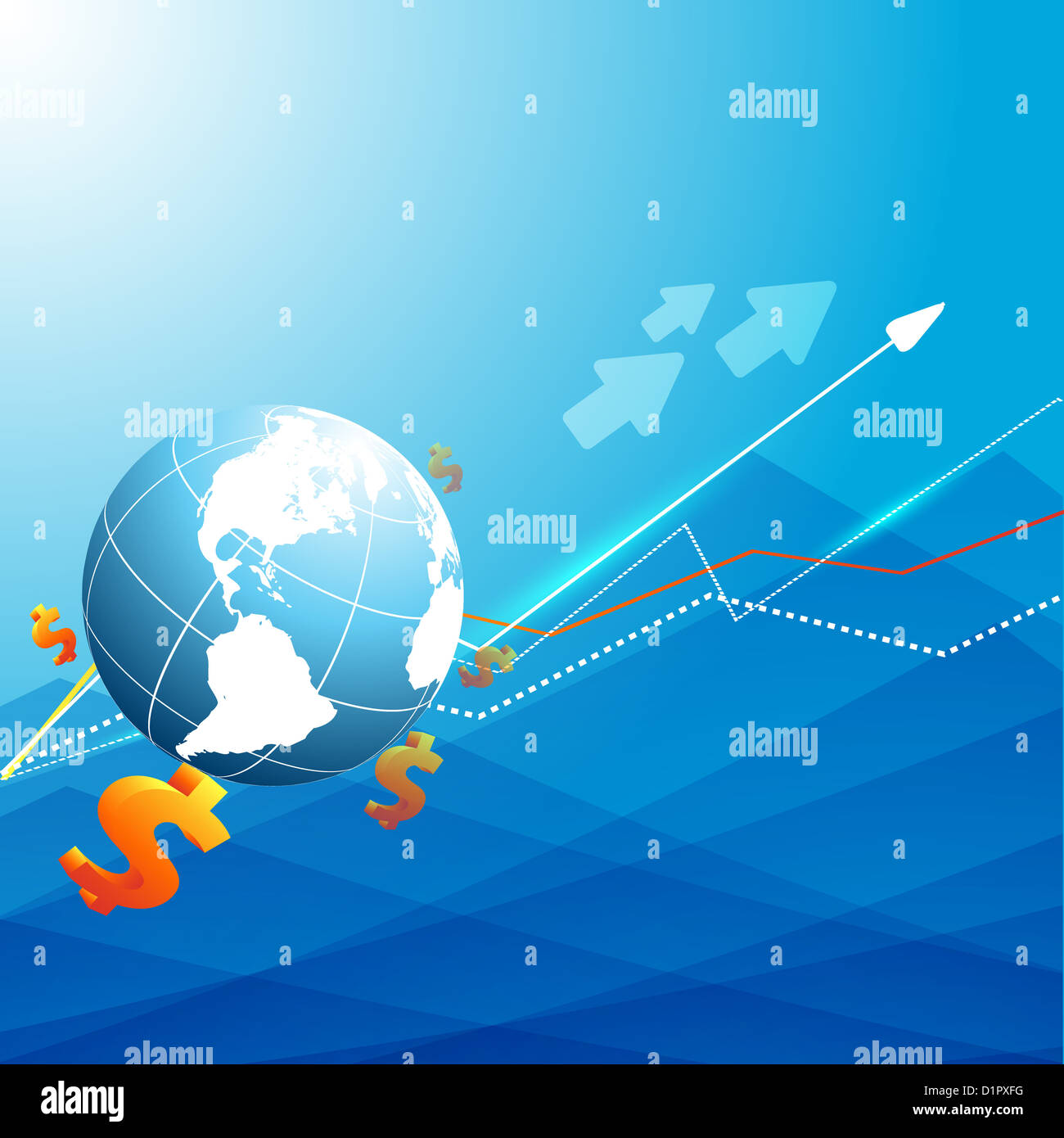 abstract blue background with globe and lines Stock Photo - Alamy