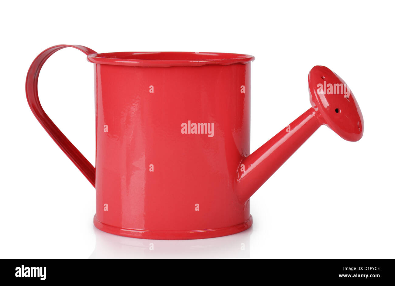 Red watering can isolated on white background Stock Photo - Alamy