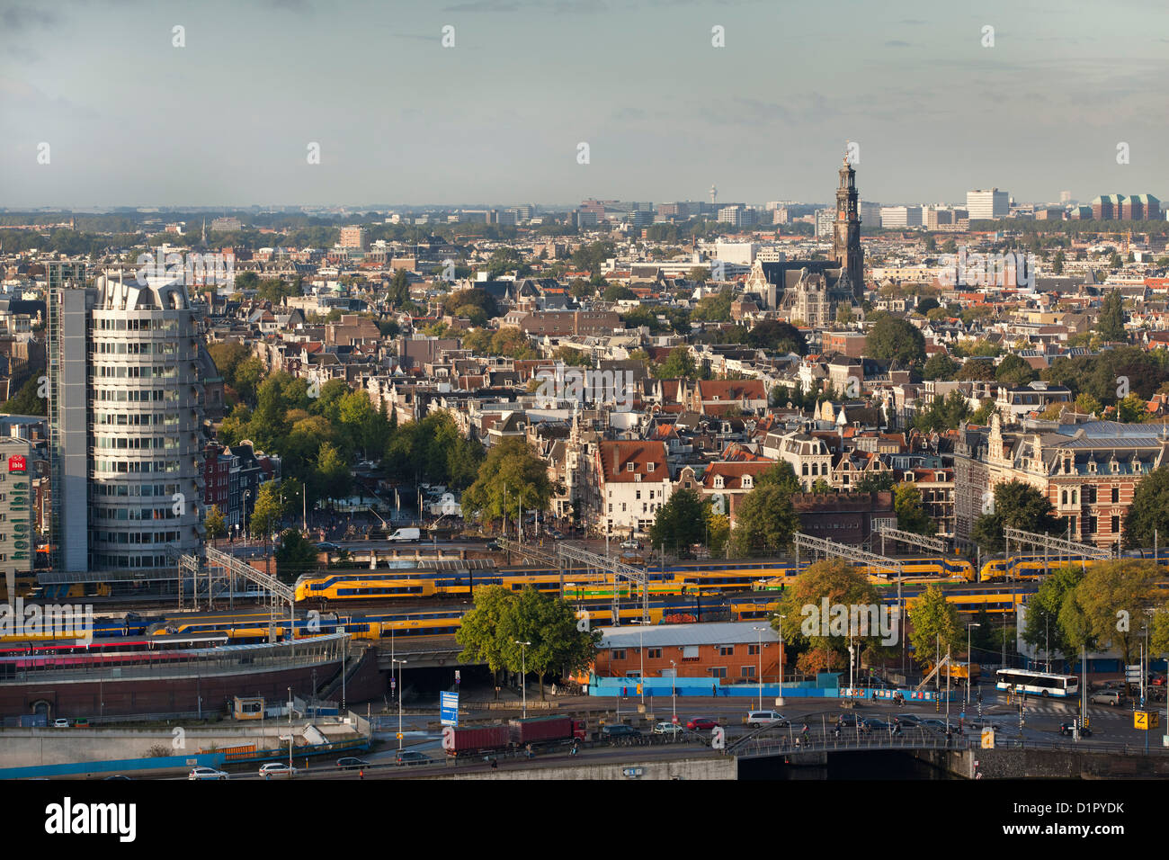 The Netherlands, Amsterdam, Aerial view from building called Toren ...