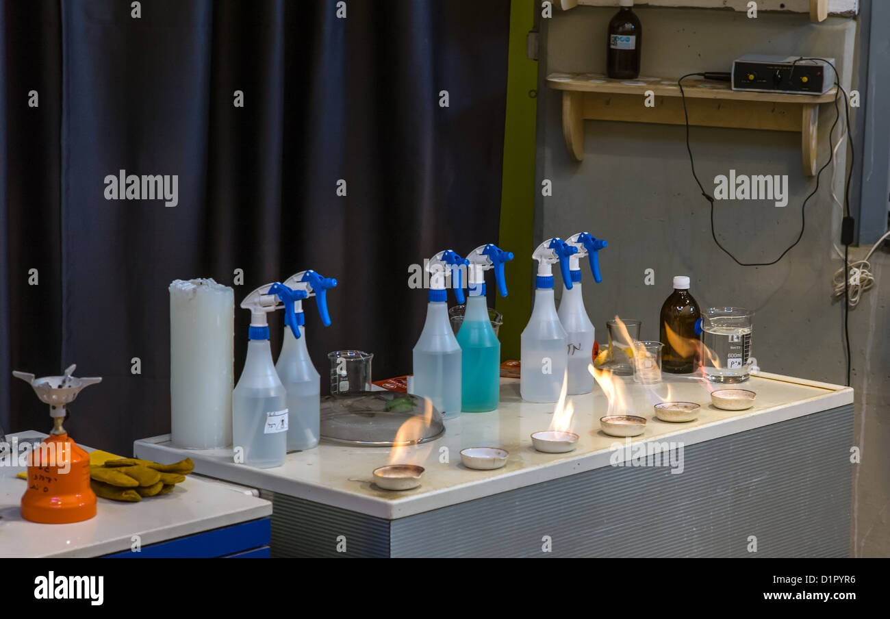 Chemical fire experiment Stock Photo - Alamy