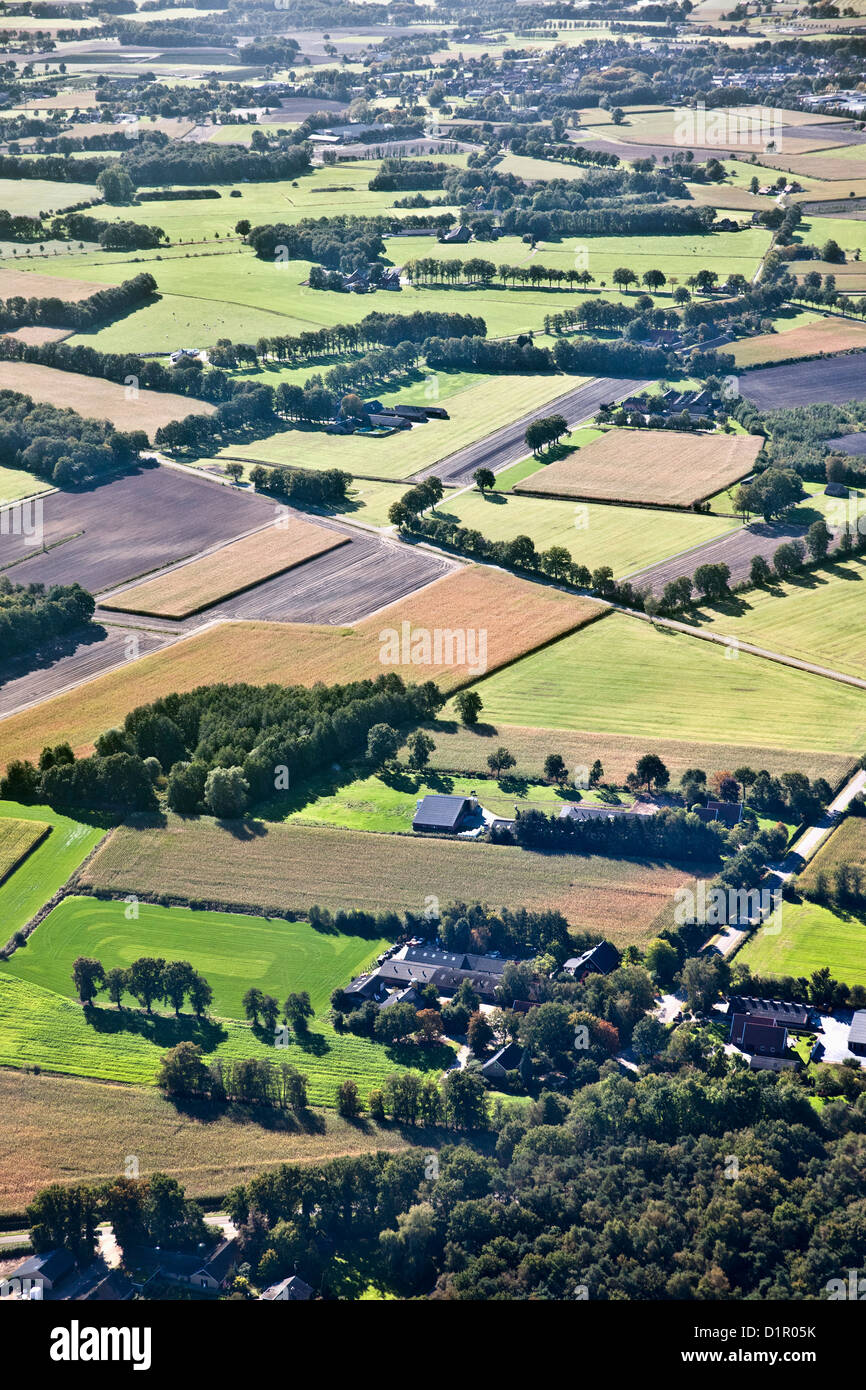 The Netherlands, Goor, Farms and fields. Agriculture. Aerial Stock ...