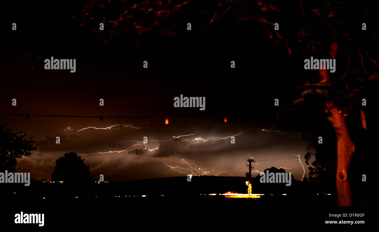 Lightning storm at night Photographed in Israel in November Stock Photo ...