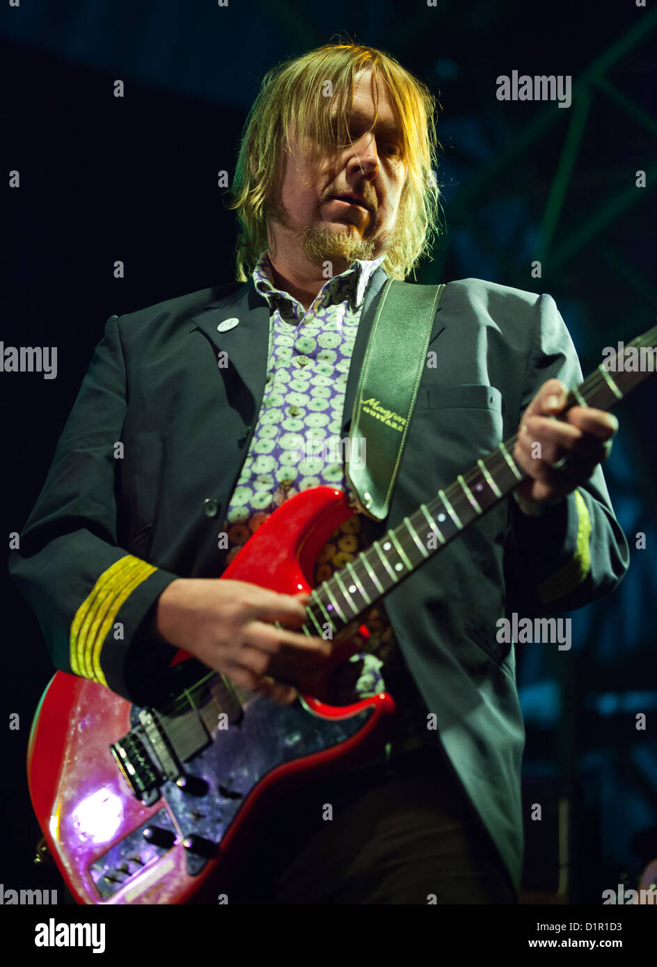 Bassist Niall Hone performing live with band Hawkwind at Brisfest 2012 ...