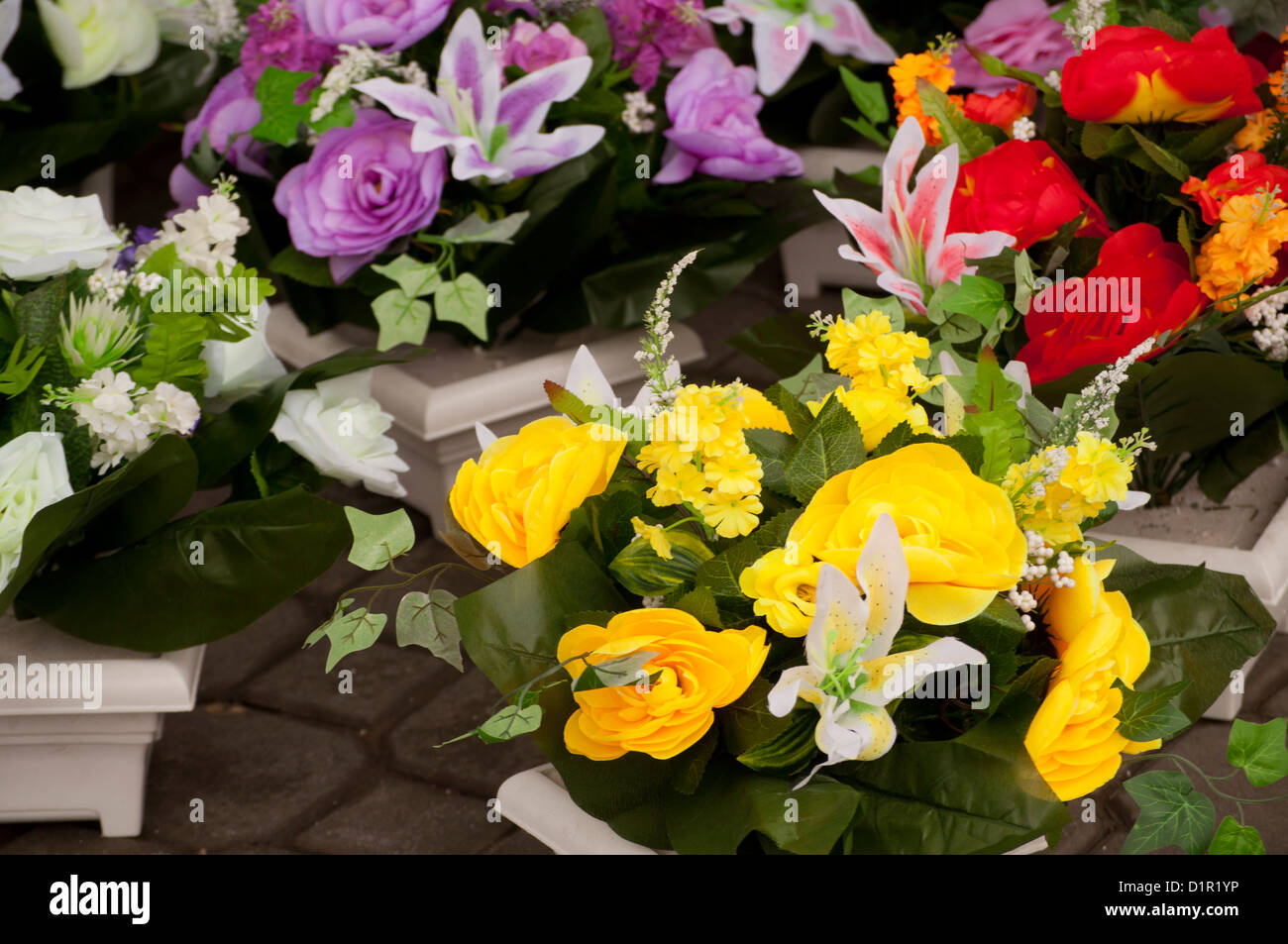 Various colorful artificial flowers hi-res stock photography and images ...