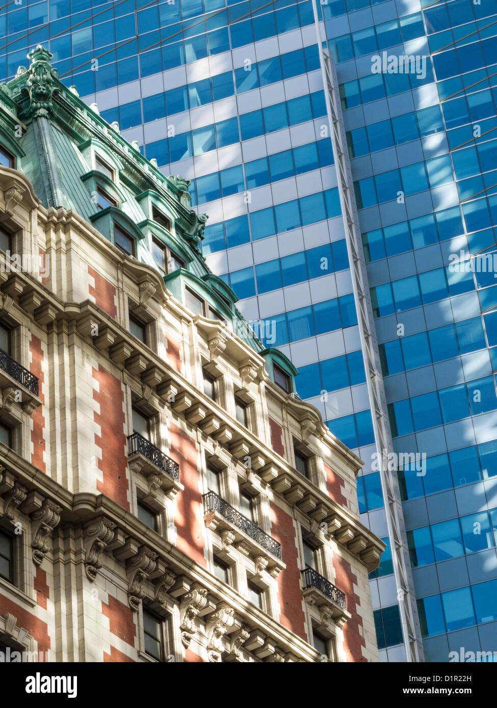 Contrasting Architecture in Times Square, NYC Stock Photo - Alamy