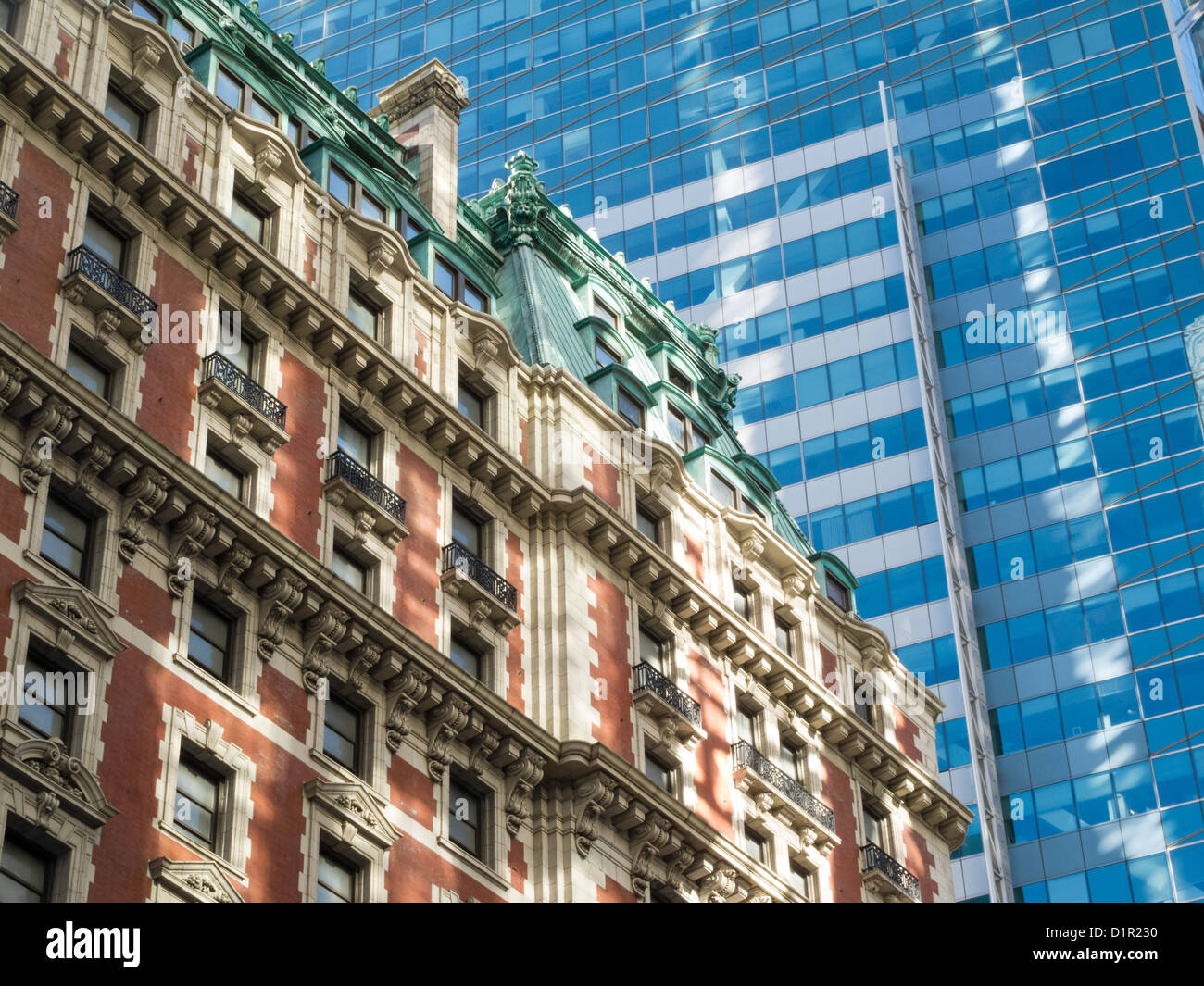Contrasting Architecture in Times Square, NYC Stock Photo - Alamy