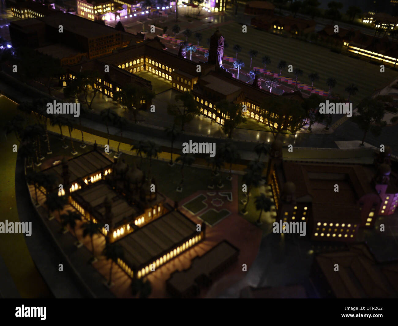 light simulation miniature city model Stock Photo - Alamy