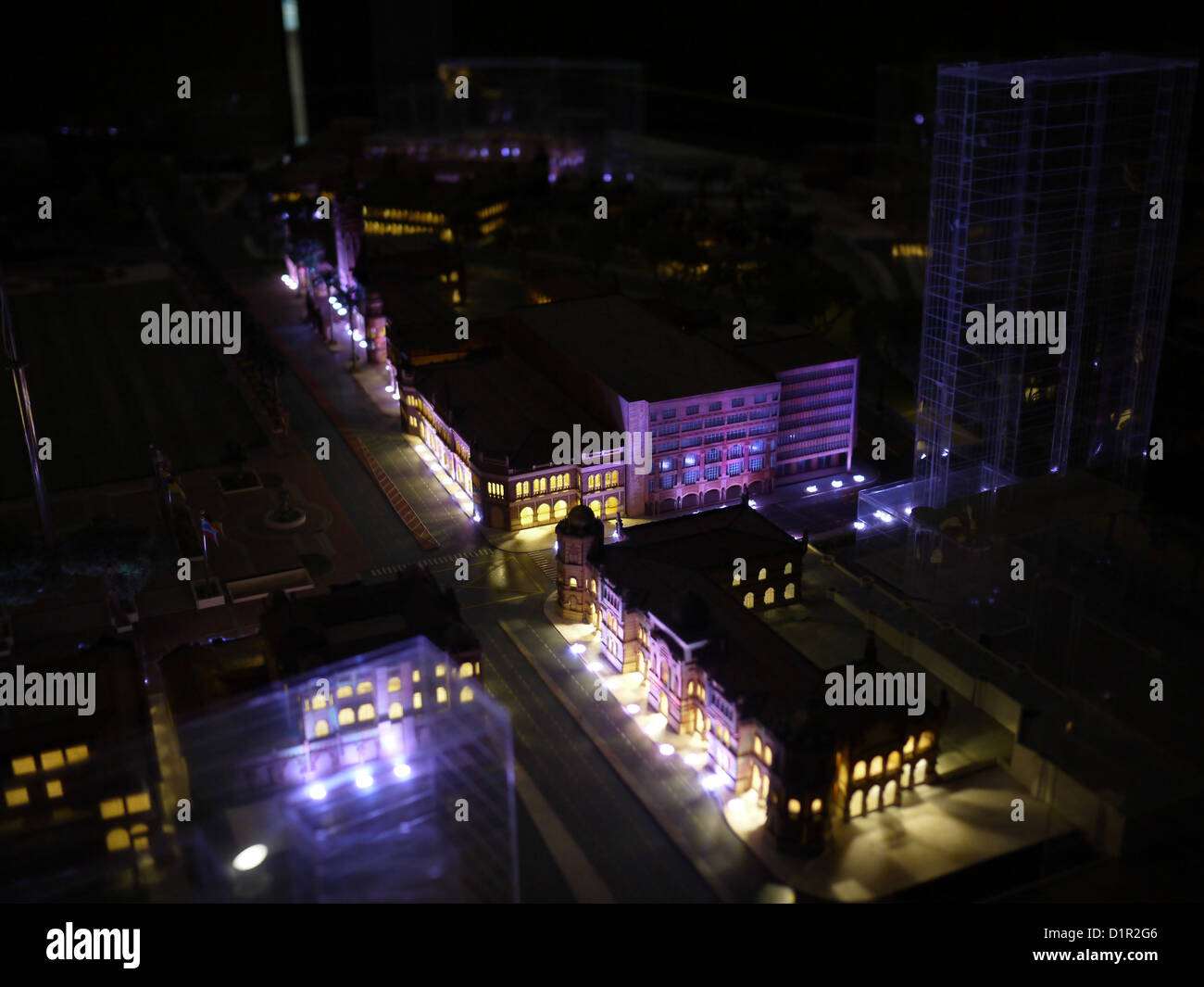 simulate light miniature city model Stock Photo - Alamy