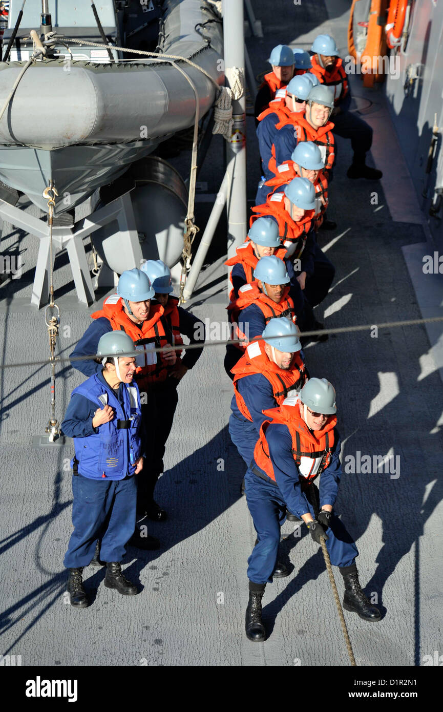 The USS Jason Dunham (DDG 109) conducts a replenishment-at-sea with the ...
