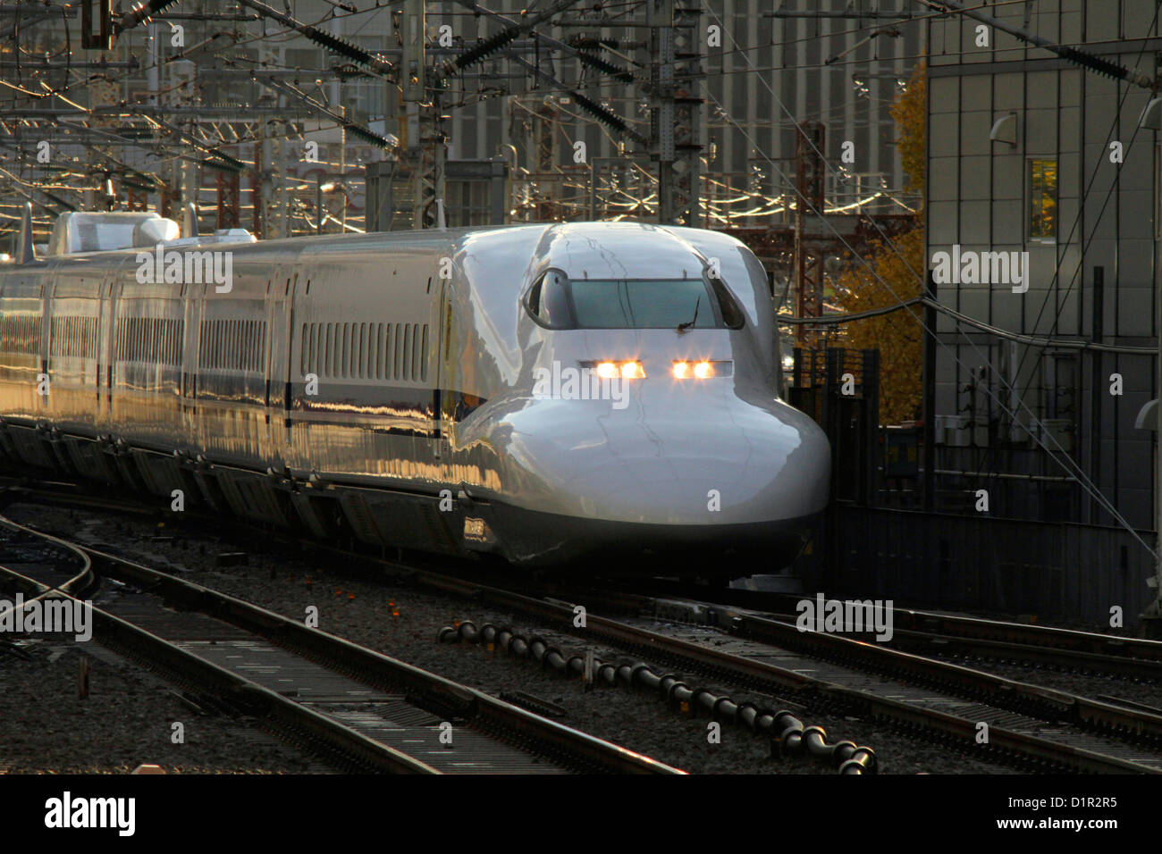 The Shinkansen 700 series approaching Tokyo Station Japan Stock Photo ...