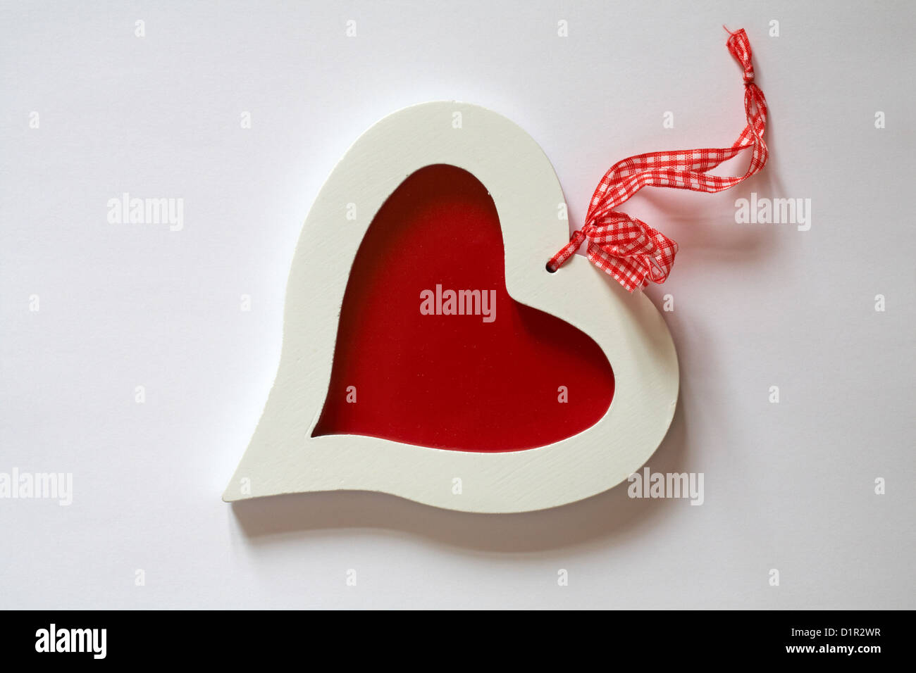 Hanging heart decoration frame isolated on white background Stock Photo ...