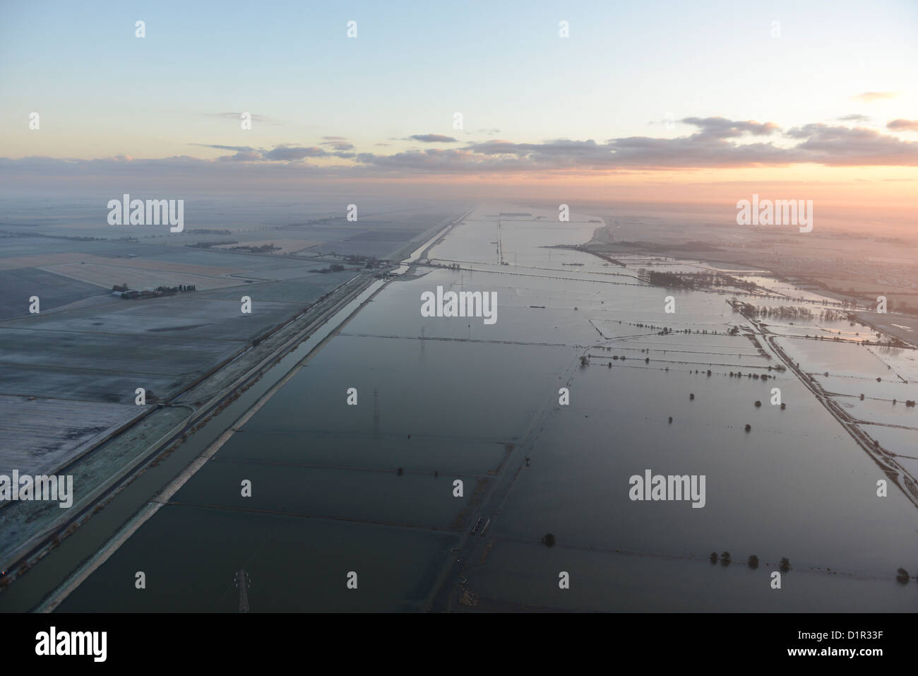 Aerial views of flooded fields Stock Photo - Alamy