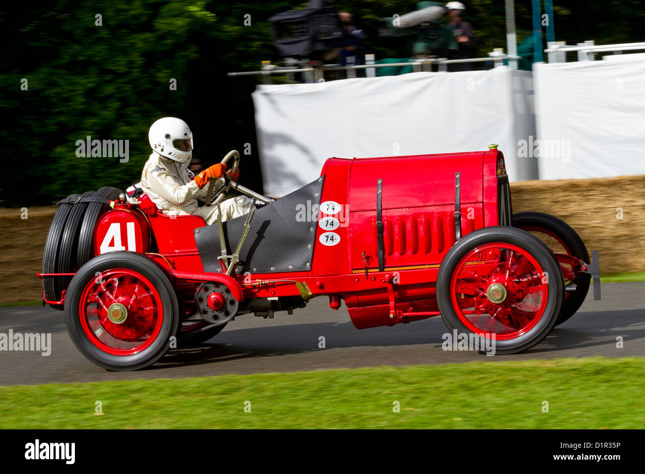 1911 Fiat S74 Grand Prix car with driver George Wingard at the 2012 ...