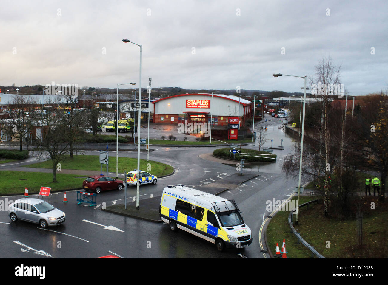 General view of the scene in Wallington, near Fareham after flooding ...