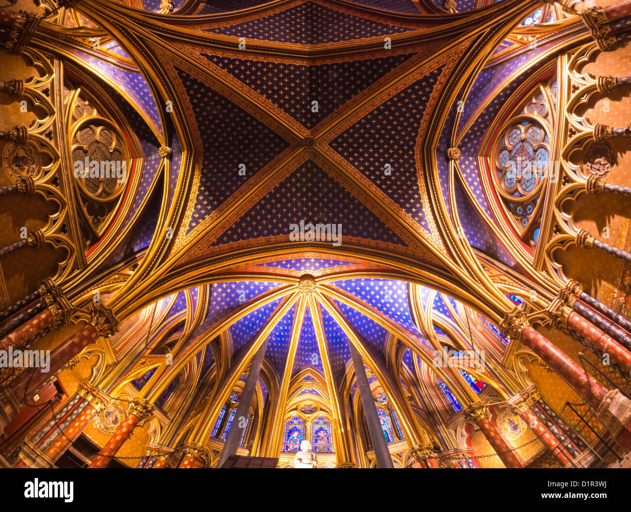 Interior view of the Sainte Chapelle, Paris, France. UNESCO World ...