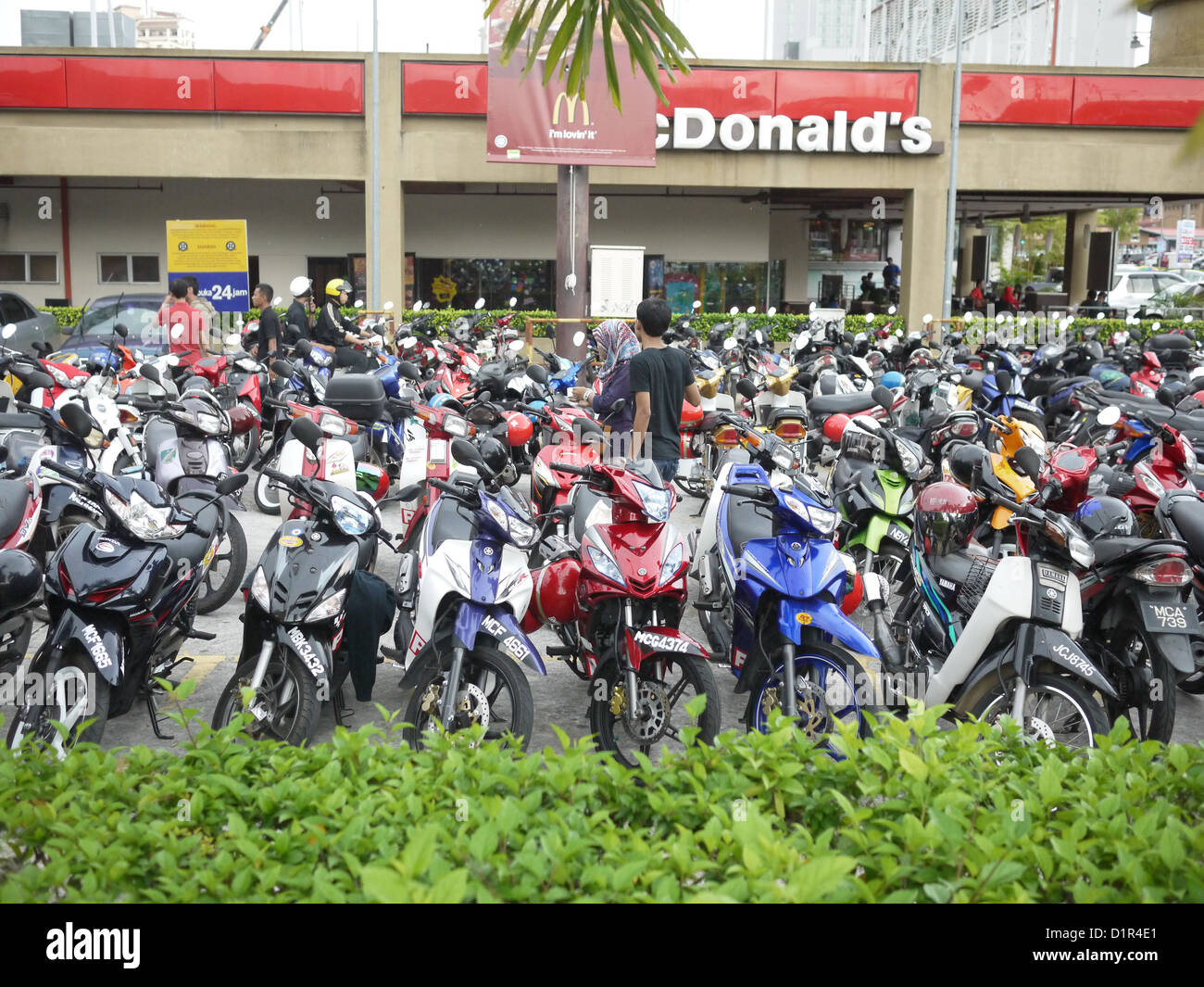 scooter motor bike parking lot Stock Photo - Alamy