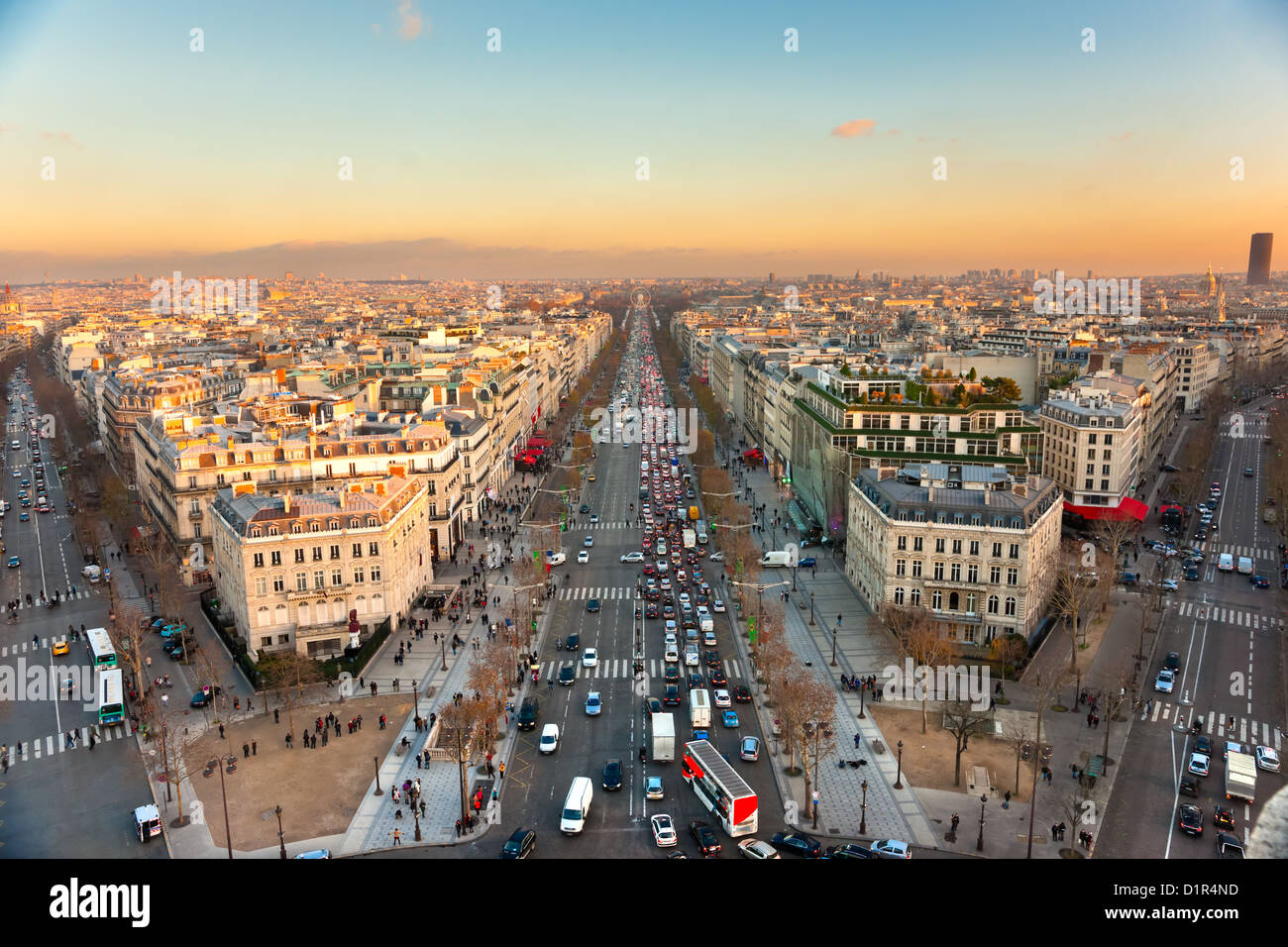 Paris view from the arc de triomphe hi-res stock photography and images - Alamy