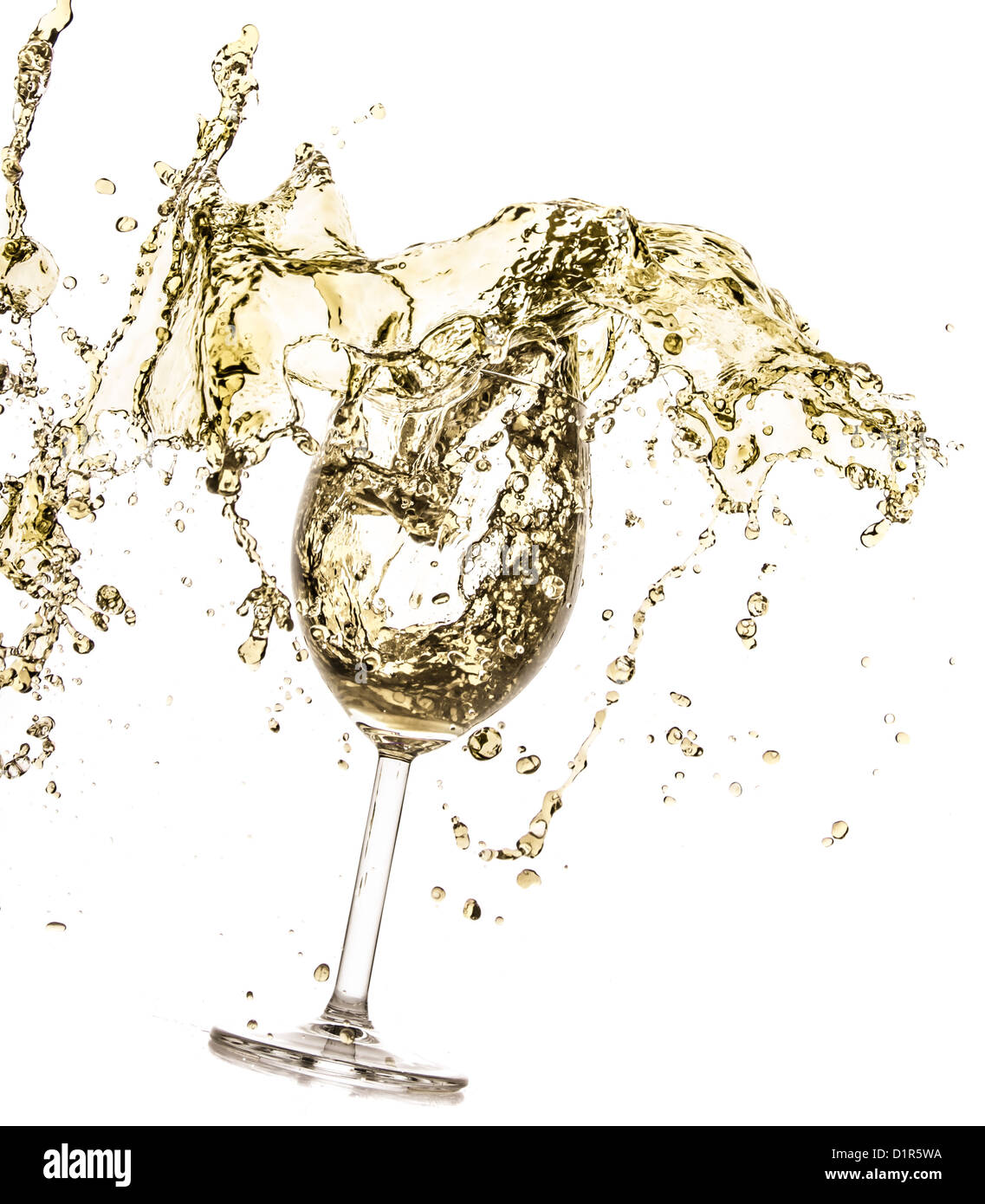 white wine splash isolated on white Stock Photo - Alamy
