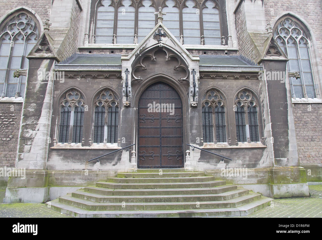 Side entrance of the Church of Saint Peter and Saint Paul. Ostend ...