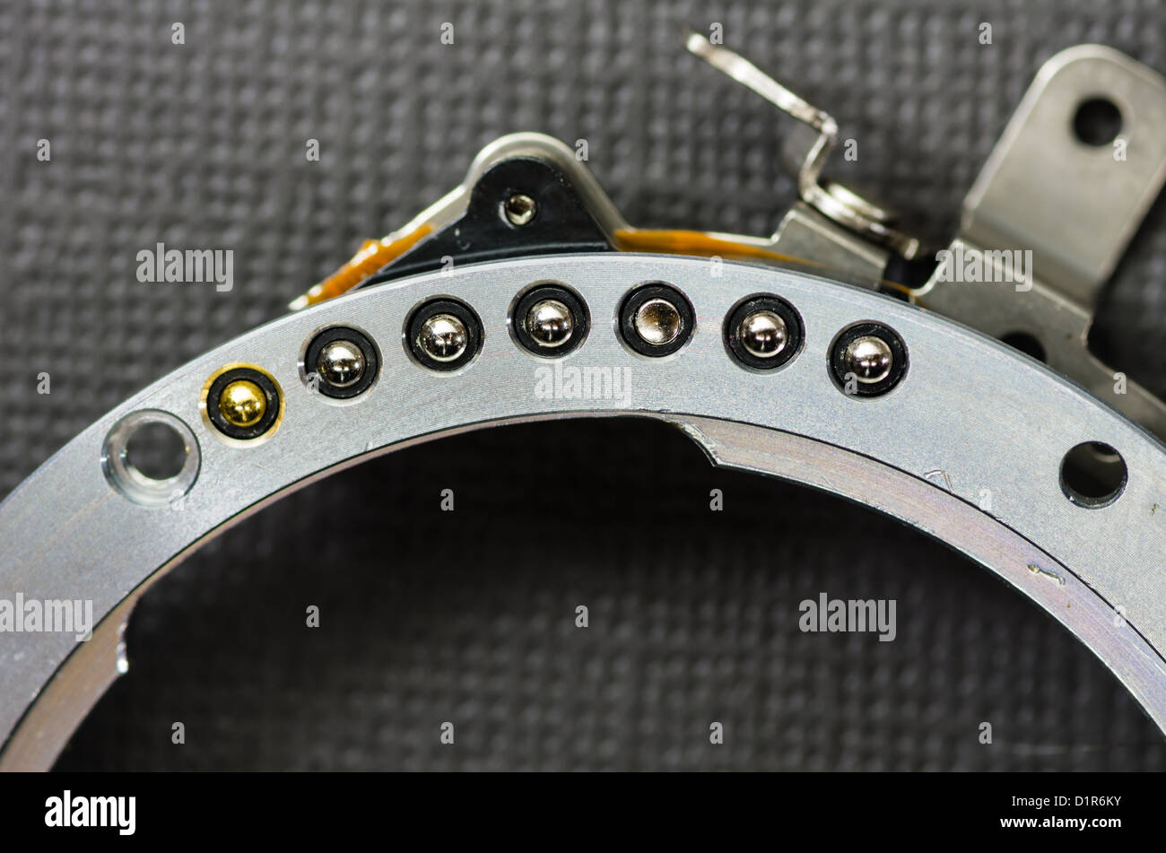 Closeup of an electronic component with electrical contacts Stock Photo ...