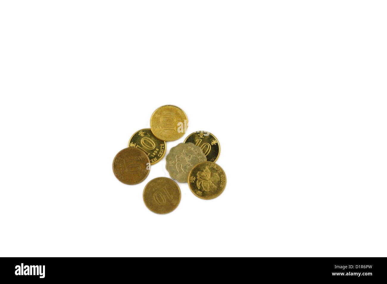 Isolated coins on white background Stock Photo - Alamy