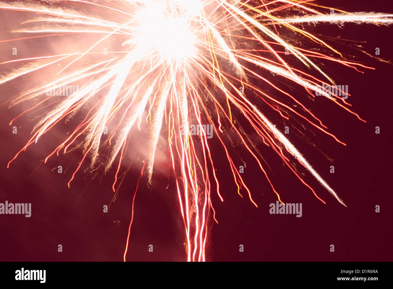 flash of fireworks in night sky Stock Photo - Alamy