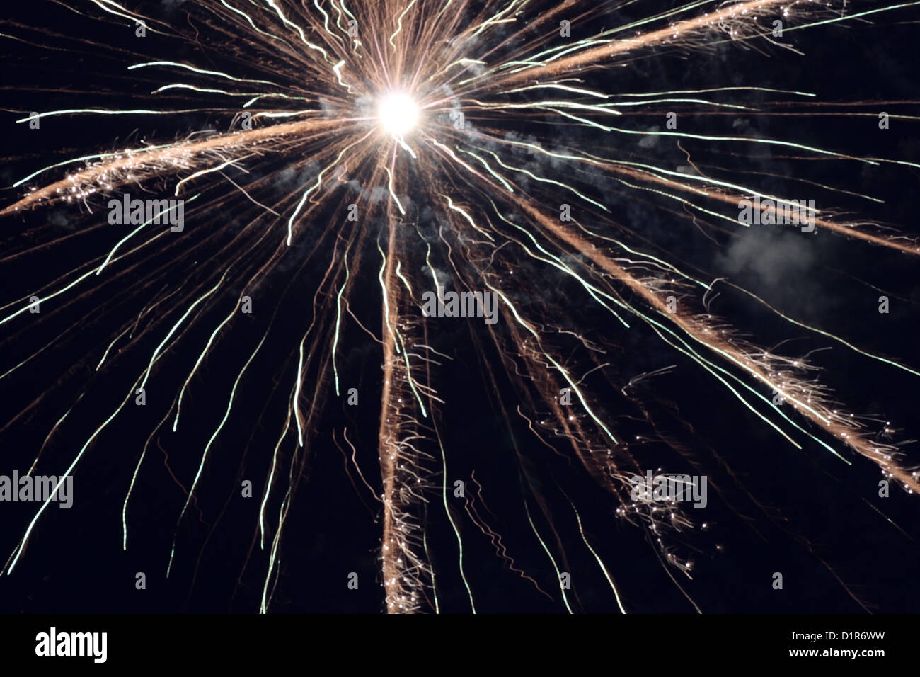 flash of fireworks in night sky Stock Photo - Alamy