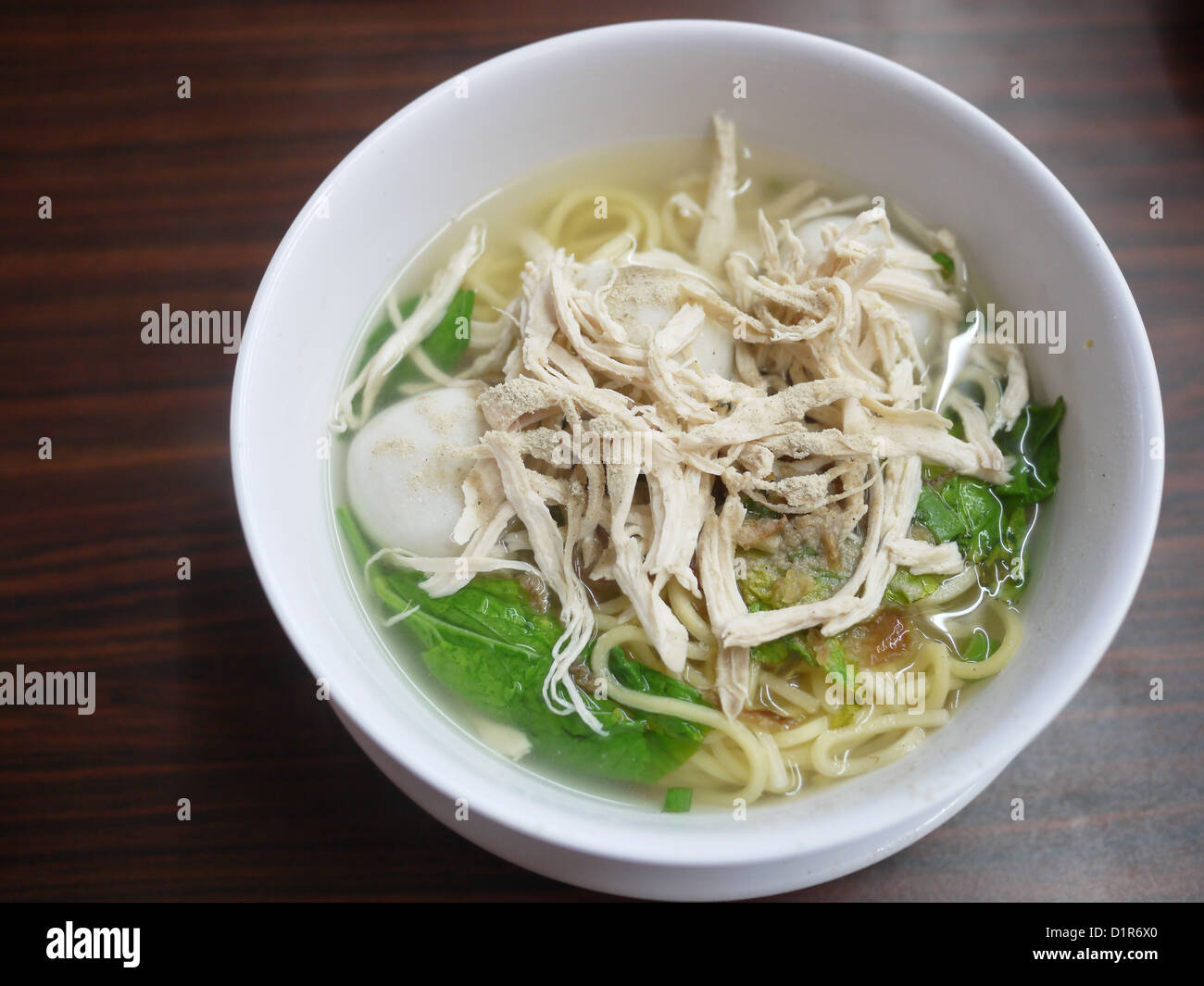 hand pulled chicken soup noodle Chinese food Stock Photo - Alamy