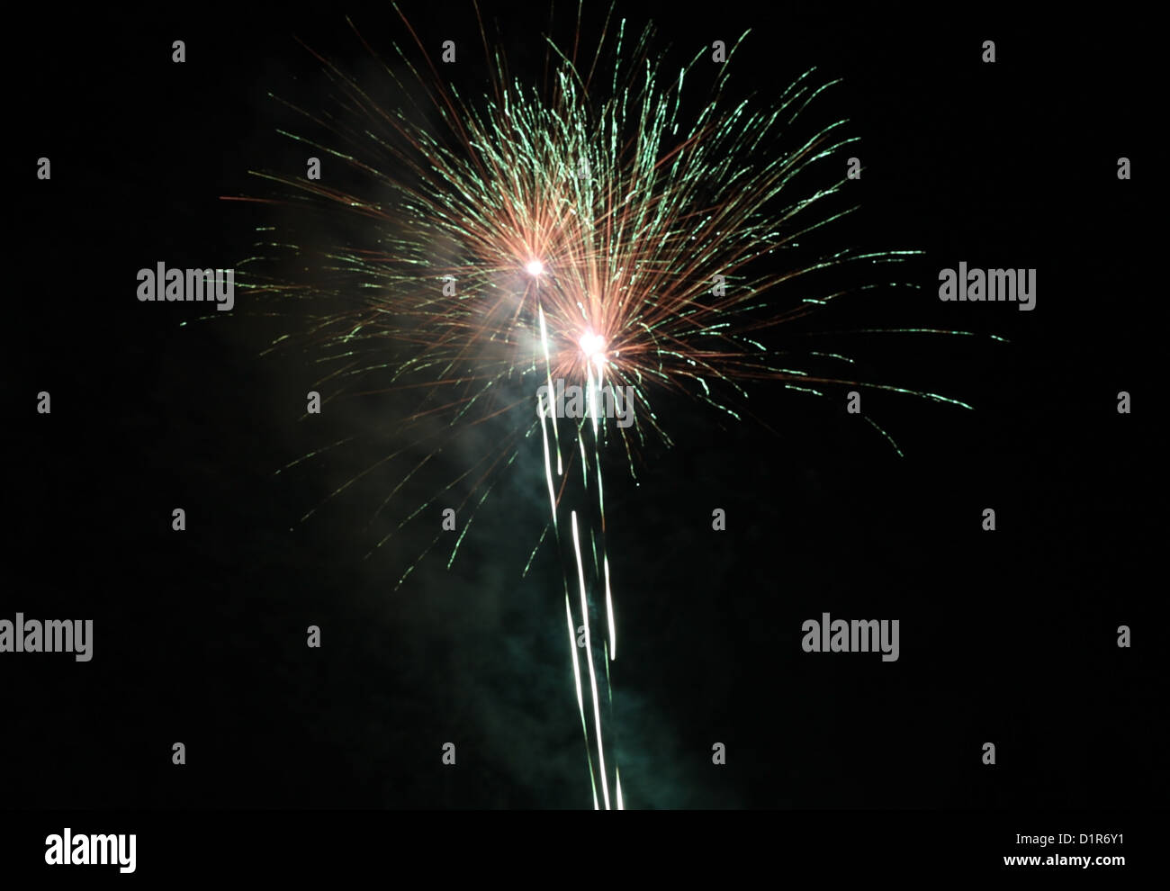 holiday fireworks in night sky Stock Photo - Alamy